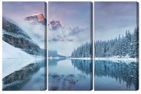 Vícedílný obraz Kanadské Jezero Moraine Na Zimní Den Nedostatek Nedostatek Plátno Canvas 180x120