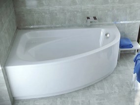 BESCO Asymetrická vana CORNEA Nožičky k vaně - Bez nožiček, Rozměr vany - 140 × 80 cm, Způsob provedení - Levé VANCOR140L