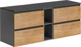 Comad Koupelnová skříňka pod deskové umyvadlo set Monako Grey Oak 140 šedá/dub hamilton