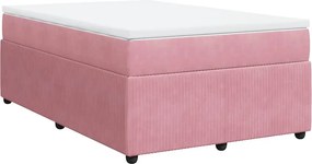 Box spring postel s matrací růžová 120x190 cm samet 3285631