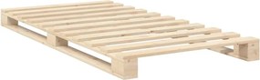 Rám postele s čelem 100 x 200 cm masivní borové dřevo 3281539
