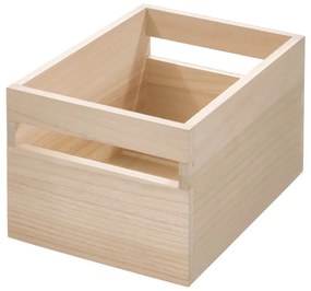 Úložný box ze dřeva paulownia iDesign Eco Handled, 19 x 25,4 cm