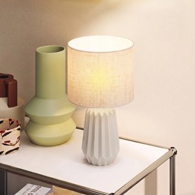 HOMCOM Stolní lampa, lampička na stůl, noční lampička s lněným stínidlem, kolébkový spínač, lampička na psací stůl, 22 x 39 cm, béžová