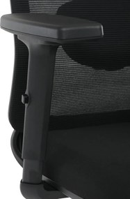 Kancelářská  ergonomická  židle NOKA — síť / látka, černá