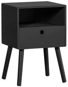 Hoorns Černý lakovaný noční stolek Zyzo 36 x 30 cm