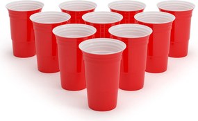 BeerCup Andrews, červené kelímky na pivo, 473 ml (16 oz), robustní, včetně míčků a pravidel