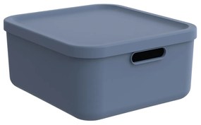 Rotho Úložný box, rovný s víkem, 20l, modrý ALBU LIGHT, 40x36x18