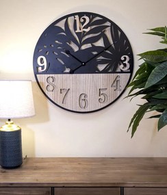 Nástěnné hodiny Palm 60 cm hnědé/černé