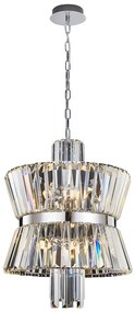 Lustr Aurelia, 1x křišťálové/chromové kovové stínítko, (fi 42cm), ch
