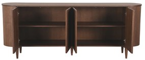 LABEL51 dřevěný příborník OLIVA tmavý 85x220 cm ME-70.010
