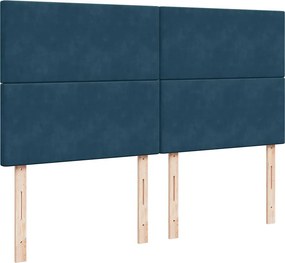 Box spring postel s matrací tmavě modrá 200x200 cm samet 3292428