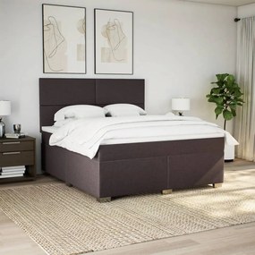 Box spring postel s matrací tmavě hnědá 180x200 cm textil 3292863