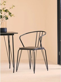 Černá/v přírodní barvě jídelní židle z jilmového dřeva District – Premier Housewares