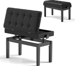Costway Nastavitelná klavírní lavice Duet s úložným prostorem a voděodolným