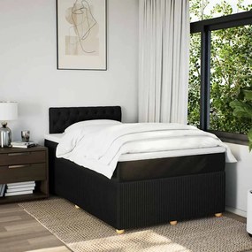 Box spring postel s matrací černá 120x200 cm textil 3289732