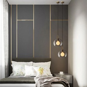 Toolight - Závěsné svítidlo ze skla 1xE27 60W APP442-CP, zlatá, OSW-05633