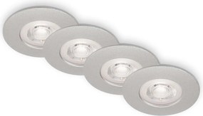 Brilo Vestavné LED svítidlo Kulana, stmív., 4,9 W, matný chrom, 4 ks, 9 x 2,5 cm