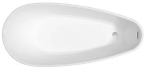 Besco Akrylátová volně stojící vana Goya A-line Glam Z 160x73 (170x80) Barva: Bílá/zlatá, Rozměry (cm): 160x73, Typ a barva výpustě: Click-Clack s přepadem, bílá