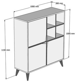 Designová víceúčelová skříň Garth 115 cm bílá
