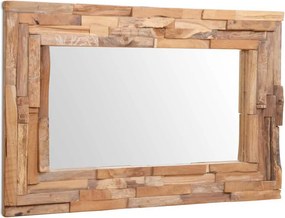 Dekorativní zrcadlo teak 90 x 60 cm obdélníkové 244563