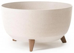 Květináč lamela květináč roma eco wood, průměr 47cm, mísa na nožkách, bílá