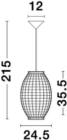 Nova Luce Závěsné svítidlo GRIFFIN ø 24,5 cm