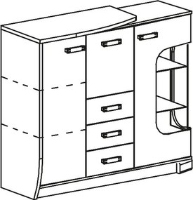 Casarredo - Komfort nábytek Komoda s vitrínou ROMERO R7 levá