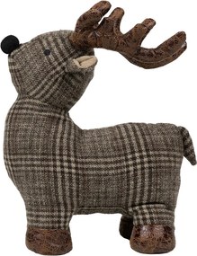 Šedo-hnědá dveřní zarážka jelen Deer - 25*21*26 cm