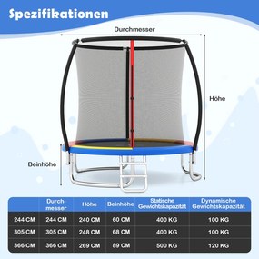 Costway Trampolína venkovní se žebříkem kulatá zahradní