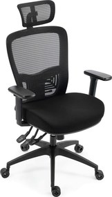 Ergonomická kancelářská židle MERTON - černá síťovina