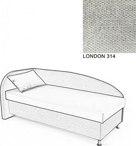Dřevona - Elitte Čalouněná postel AVA NAVI, s úložným prostorem, 90x200, levá, LONDON 314