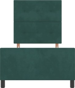 Postel s boxspringem s čelo Tmavě zelená 90 x 190 cm samet 3344912