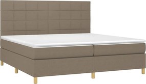 Box spring postel s matrací a LED taupe 200x200 cm textil 3135465