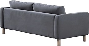 Potah na pohovku IKEA  Karlstad 3-místná, nerozkládací, krátký barva šedá látka lesklé, sametová