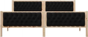 Rám postele s čelo Černá 200 x 200 cm Masivní borové dřevo 3394270