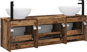 Sada koupelnových skříněk 3 ks Staré dřevo 49 x 44,5 x 66,5 cm 3405765