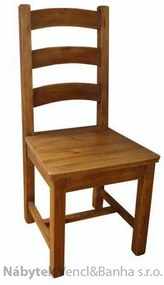 dřevěná rustikální stylová jídelní židle z masivního dřeva borovice Mexicana D24med/vosk euromeb