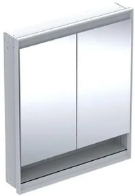 Geberit ONE - Zrcadlová skříňka s LED osvětlením, 750x900x150 mm, 2 dvířka, s nikou, vestavná, bílá 505.822.00.2