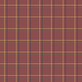 Červená geometrická vliesová tapeta, tartan 6505-4, Batabasta, ICH Wallcoverings