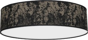 Stropní svítidlo Satino Round, 1x černé/zlaté textilní stínítko, (bílé plexisklo), (fi 50 cm)