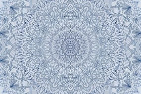 Obraz detailní ozdobná Mandala v modré barvě Varianta: 120x80
