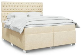 Box spring postel s matrací krémová 200x200 cm textil 3290607