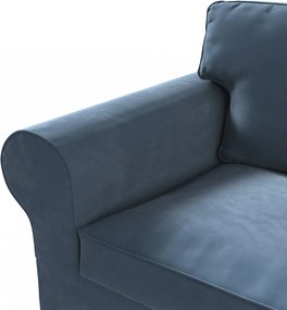 Potah na pohovku IKEA  Ektorp 3-místná, nerozkládací barva modrá látka lesklé, sametová