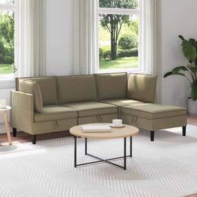 Sada nábytku do obývacího pokoje 4 ks Khaki Textil 3413795
