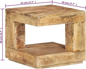 Konferenční stolek 45 x 45 x 40 cm masivní mangovníkové dřevo 338007