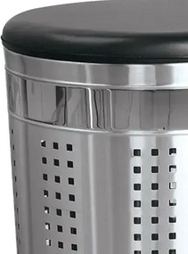 MSV koš na prádlo s polstrovaným víkem nerezová ocel / 46 L