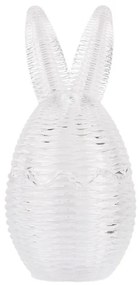Skleněná dóza s víkem vajíčko s oušky proutěný design - Ø 8*17 cm