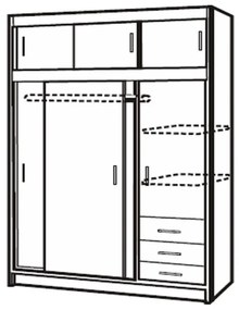 Idea IDEA Skříň s posuvnými dveřmi 53000 dub