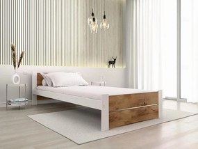 Postel IKAROS DOUBLE 80 x 200 cm, bílá/dub artisan Matrace: Matrace Coco Maxi 20 cm, Rošt: Bez roštu