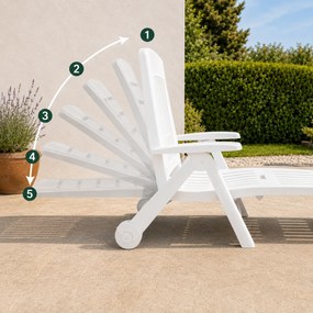 Zahradní lehátko ZIRCONE, 72×195×101 cm, bílá I.P.A.E-Progarden